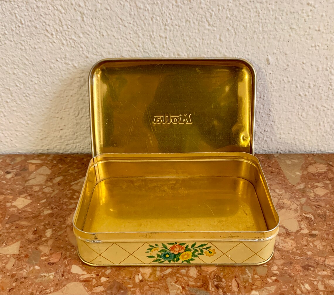 Motta Box (19x15. H5) Vintage 1960s Tin Collector Box Decorated, Motta ...