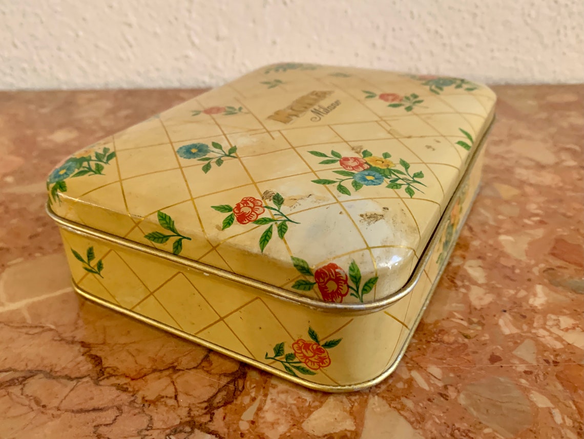 Motta Box (19x15. H5) Vintage 1960s Tin Collector Box Decorated, Motta ...