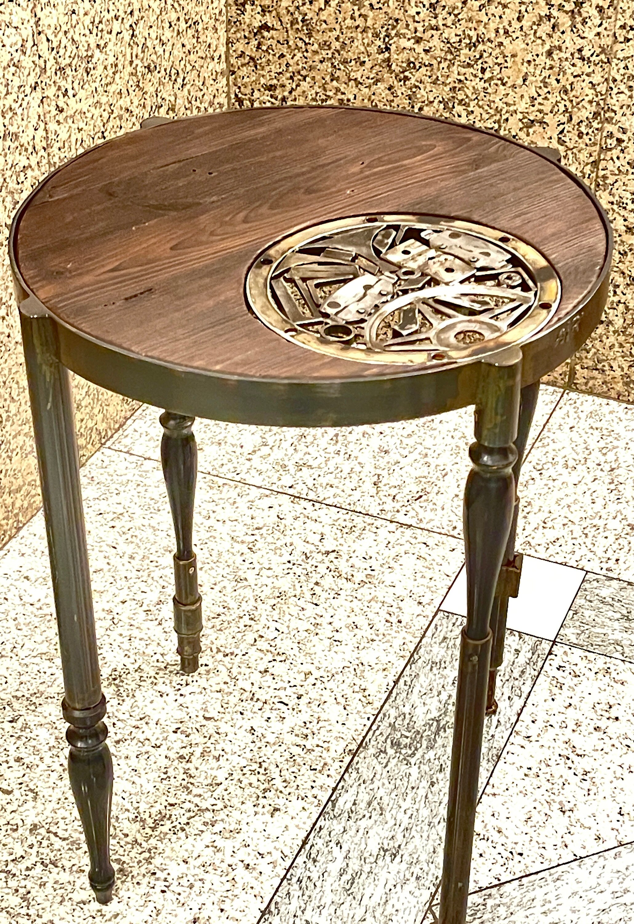STEAMPUNK Coffee Table Made With Treated Wood and Iron Elements. the ...