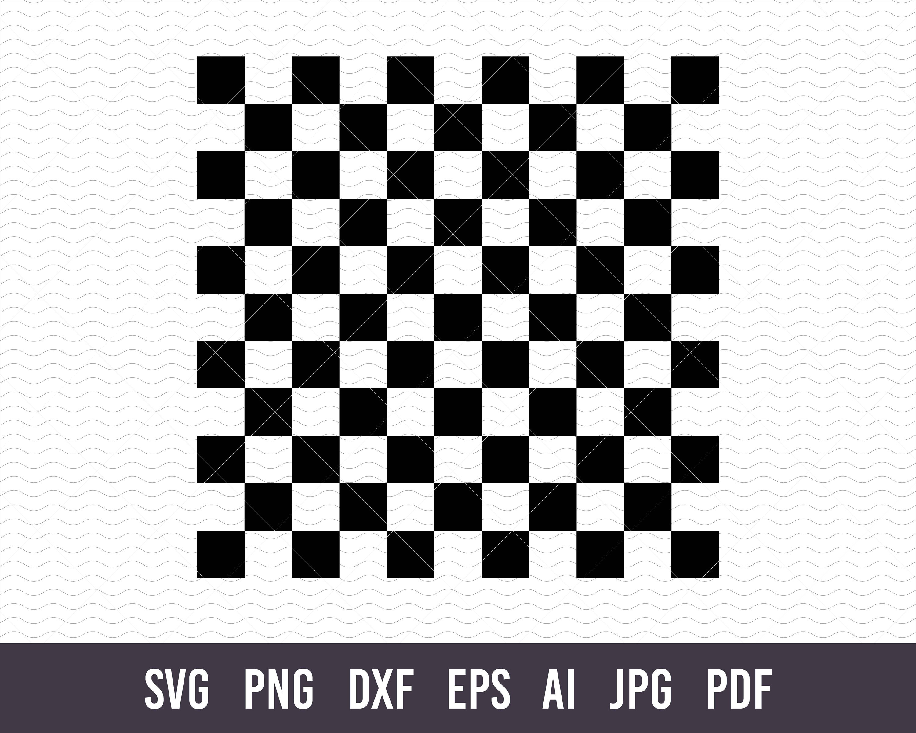Checkered Seamless SVG. Checkered Silhouette. Black and White Checkered ...