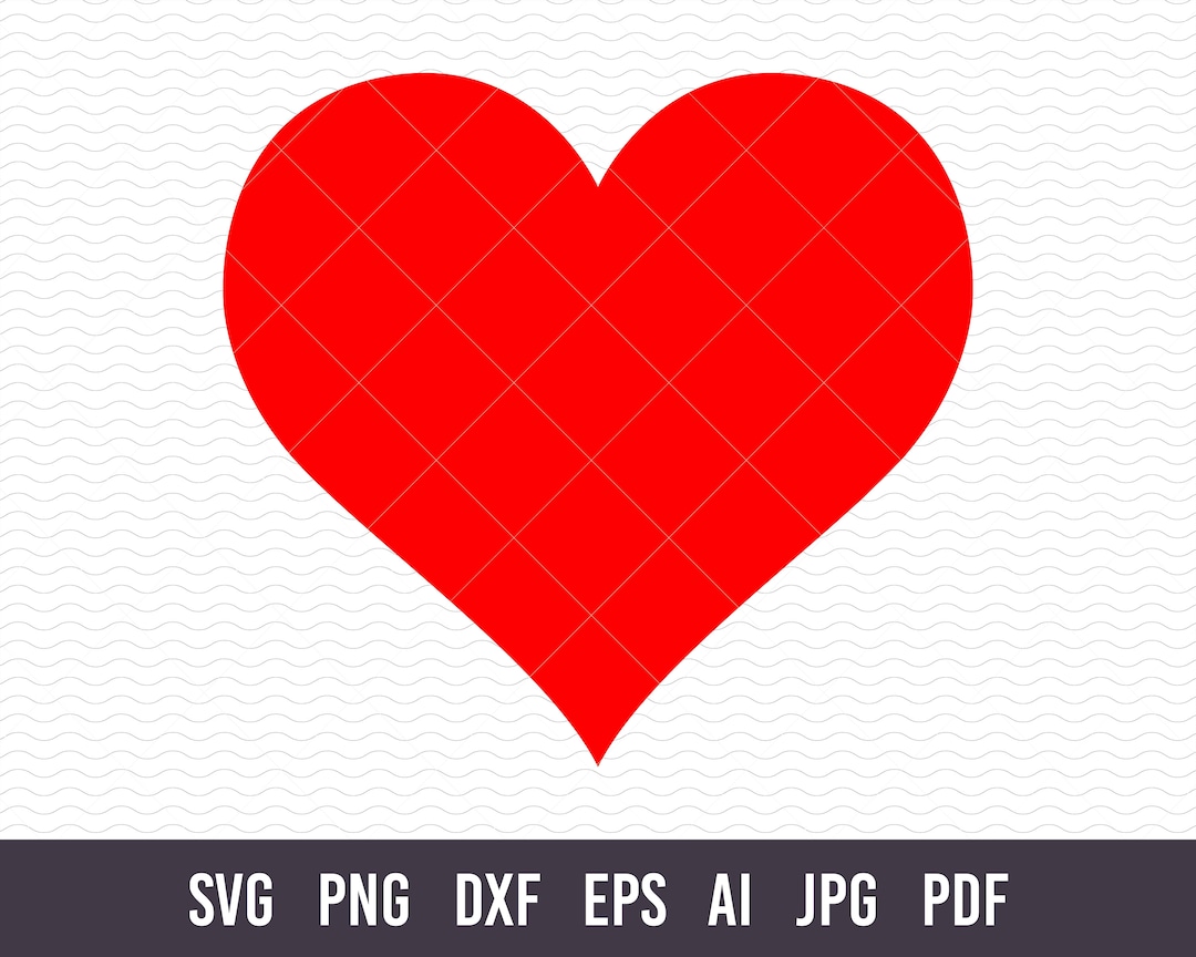 Red Heart Svg. Simple Heart Svg. Love Svg. Heart Silhouette. Valentine ...