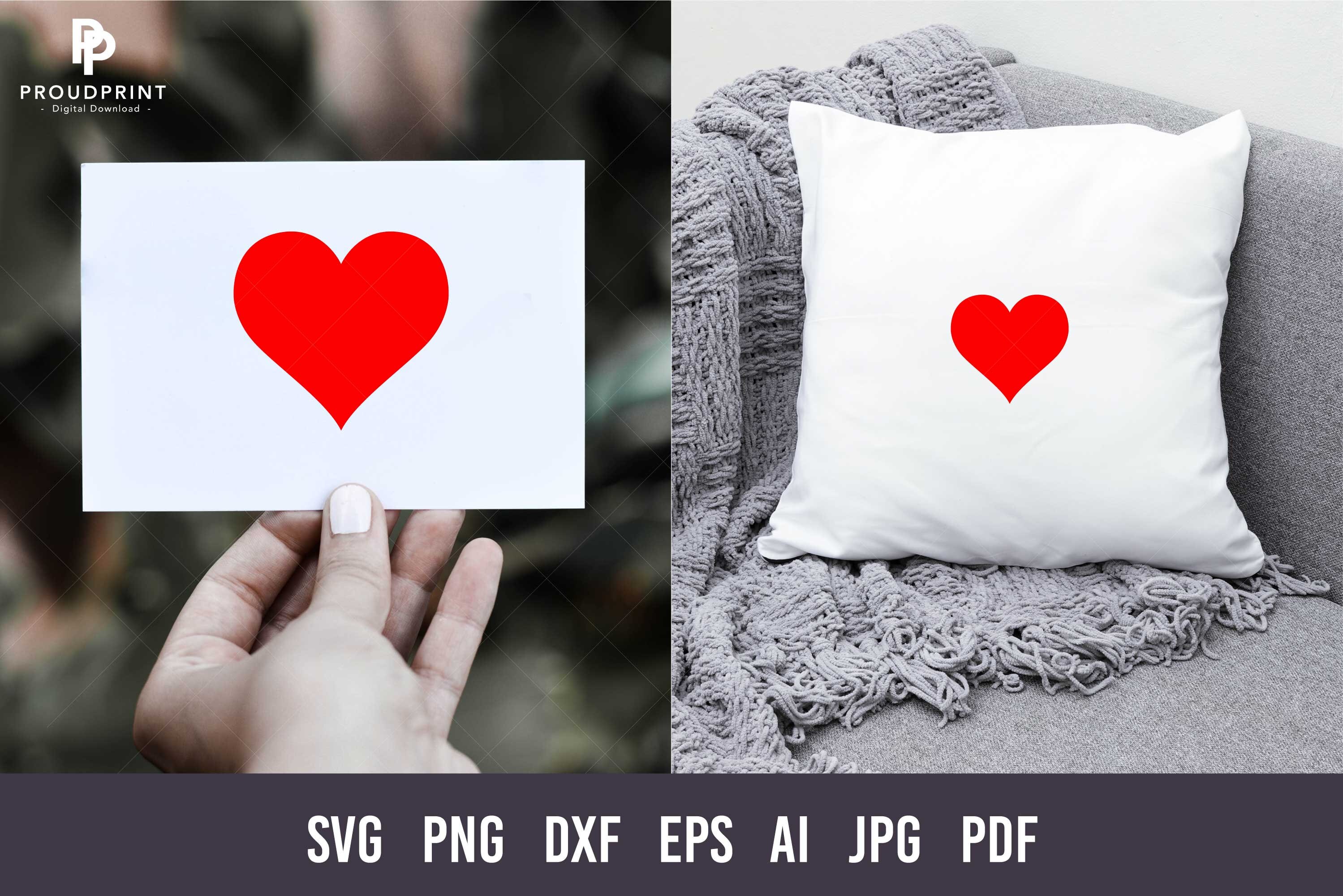 Red Heart Svg. Simple Heart Svg. Love Svg. Heart Silhouette. Valentine ...