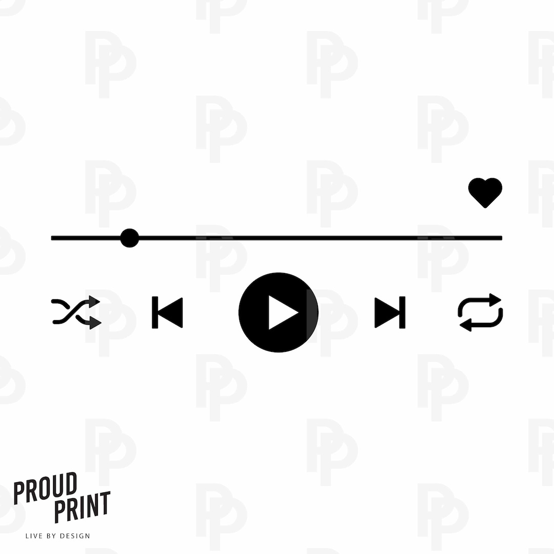 Music Player SVG: Audio Control Buttons, Album Cover (digital Download ...