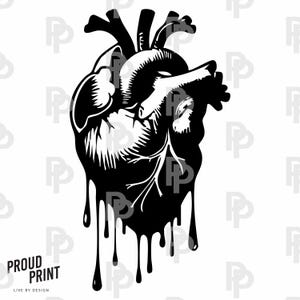 8 Dripping Anatomical Heart SVG. Bundle Dripping Heart Silhouette ...