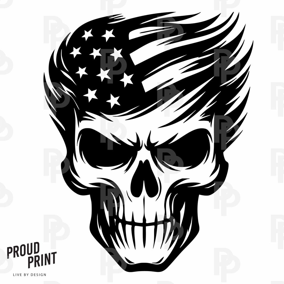 Trump Punisher With USA Flag Svg. Patriotic Svg. Trump Skull Svg ...