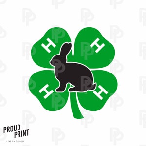 4H Clover Rabbit Svg. 4-H Clover Svg. Leaf Clover Svg. Green Four ...