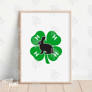 4H Clover Rabbit Svg. 4-H Clover Svg. Leaf Clover Svg. Green Four ...