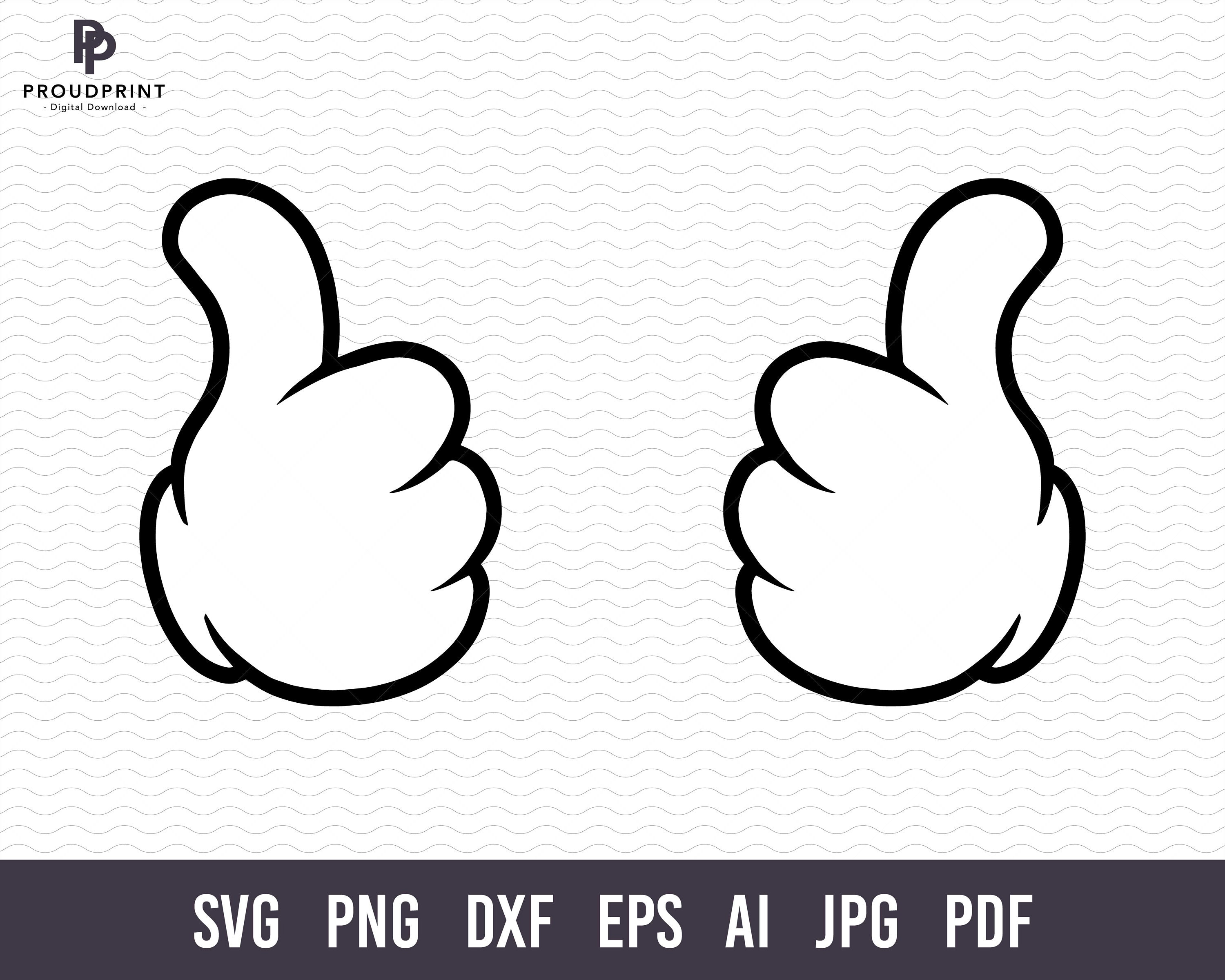 Duim omhoog Svg. Tweehands Svg. Duim omhoog silhouet. Cartoon - Etsy België