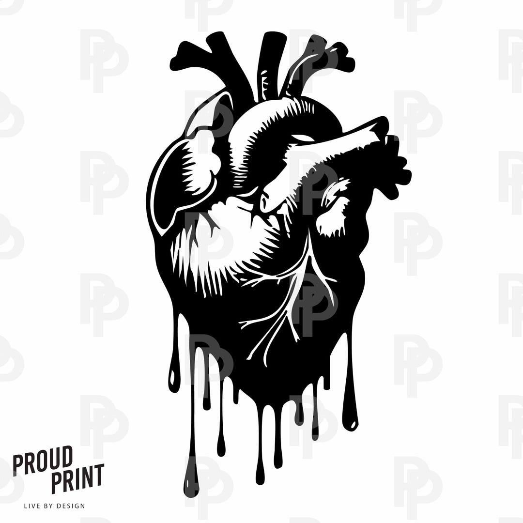 Dripping Anatomical Heart SVG. Dripping Heart Svg. Valentines Svg ...
