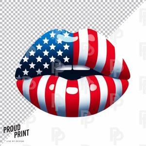 Patriotic Lips PNG. Patriotic PNG. Independence Day. 4th of July. Kiss ...