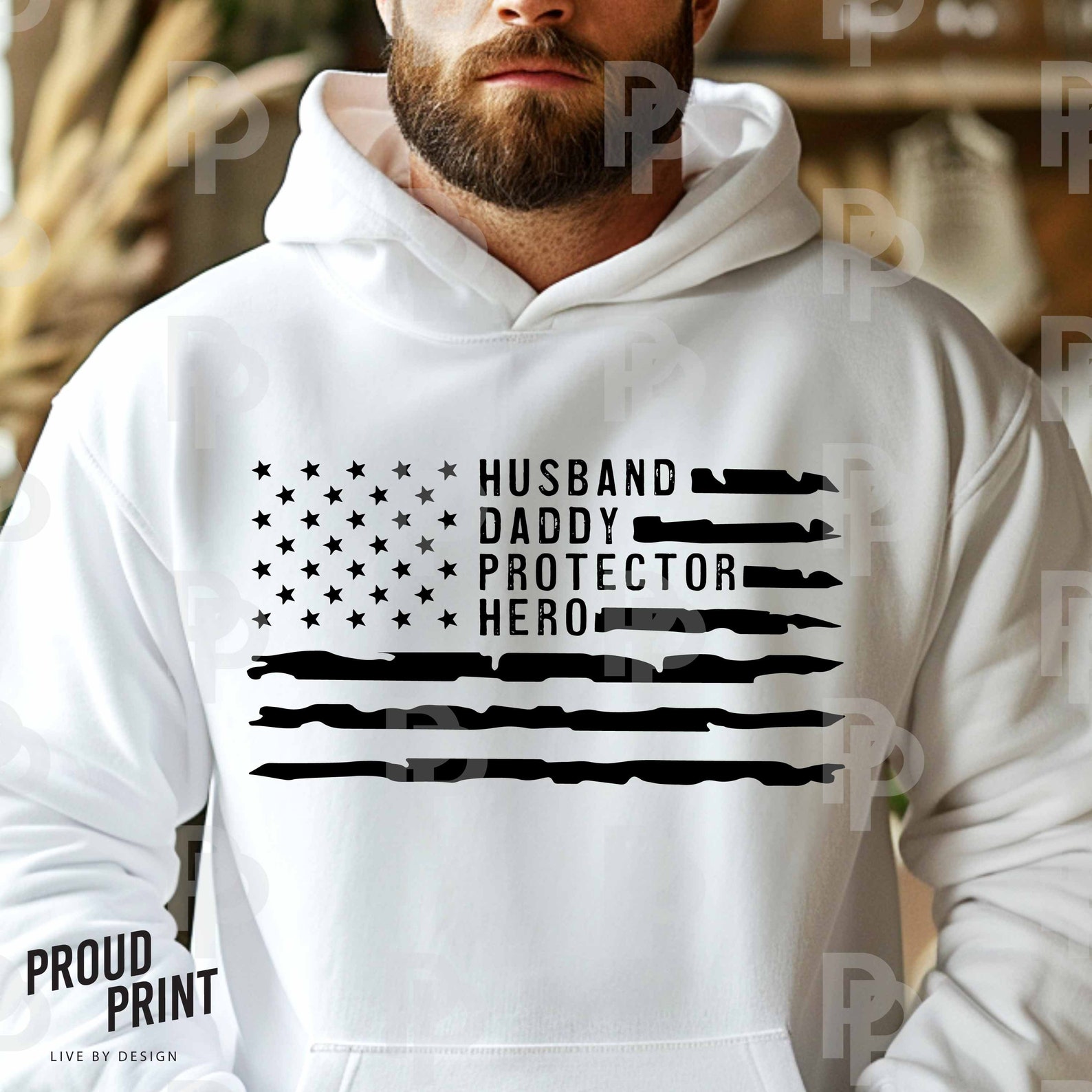Husband Daddy Protector Hero SVG. Vintage American Flag Svg. Funny Dad ...