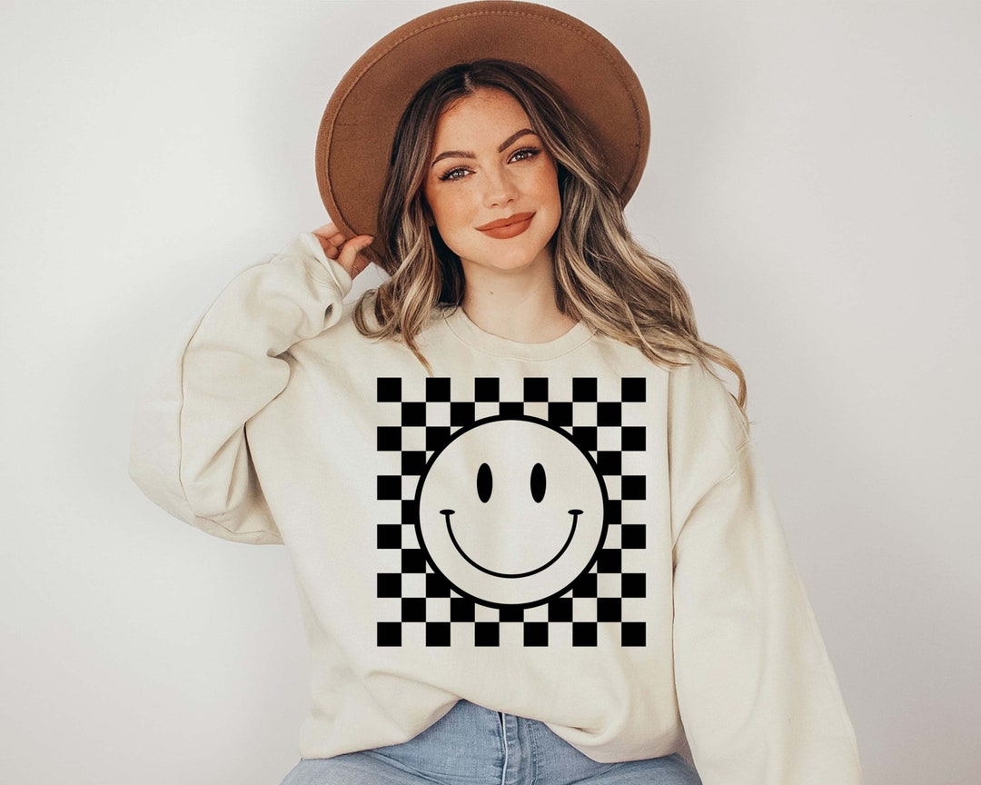 Smiley Face Svg. Checkered Smiley Face Svg. Emoji Face Svg. Happy Face ...