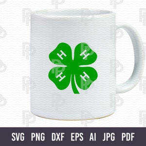 4H Clover Svg. 4-H Clover Svg. Leaf Clover Svg. Green Four Clover Svg ...