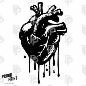 8 Dripping Anatomical Heart SVG. Bundle Dripping Heart Silhouette ...