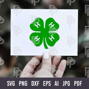 4H Clover Svg. 4-H Clover Svg. Leaf Clover Svg. Green Four Clover Svg ...