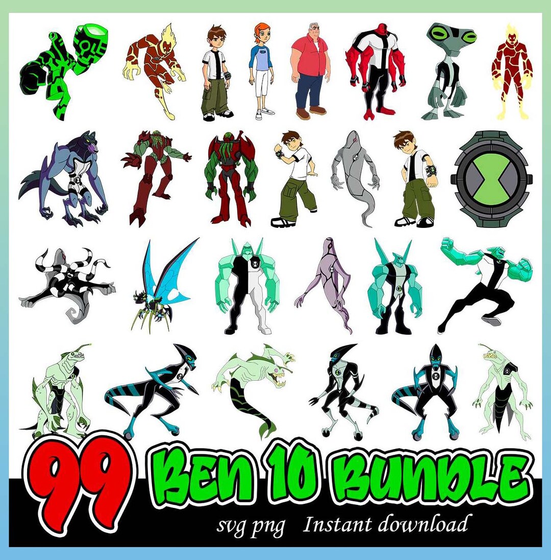 Ben 10 Sticker Svg Bundle,svg Bundles, Digital Vector File,svg Designs ...