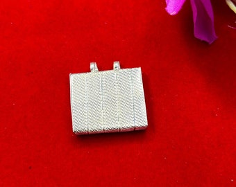 Silver Taweez With Black Thread, Handmade Square Shape Amulet Box ...