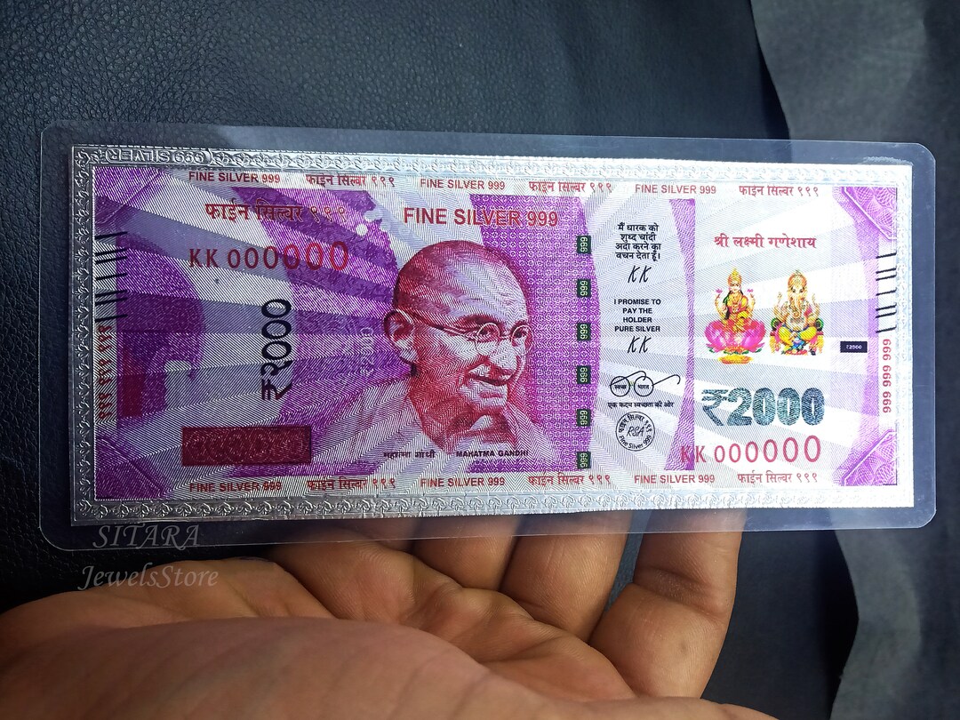 India 2000 Rupees 999 Fine Silver Note for Gifting indian Currency - Etsy