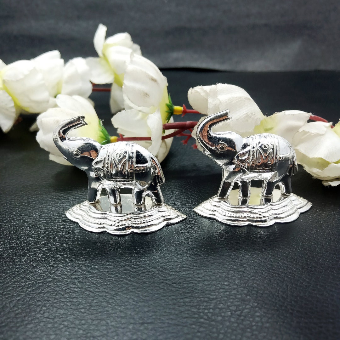 Silver Elephant Idol, Elephant Silver Statue, Small Elephant Silver ...