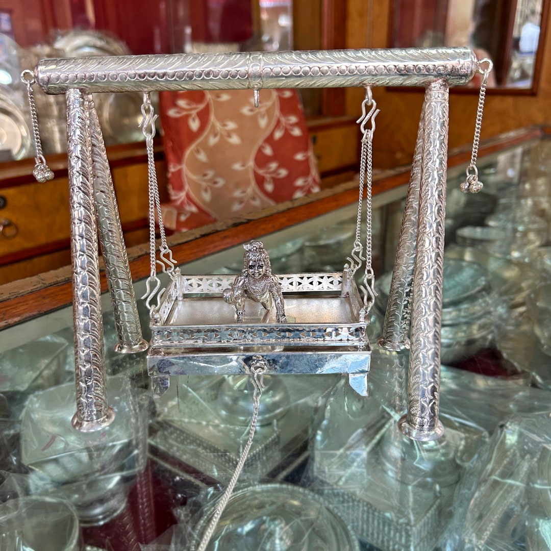 925 Sterling Silver Laddu Gopala Jhula, Lord Swing, Silver Jhula, Child ...