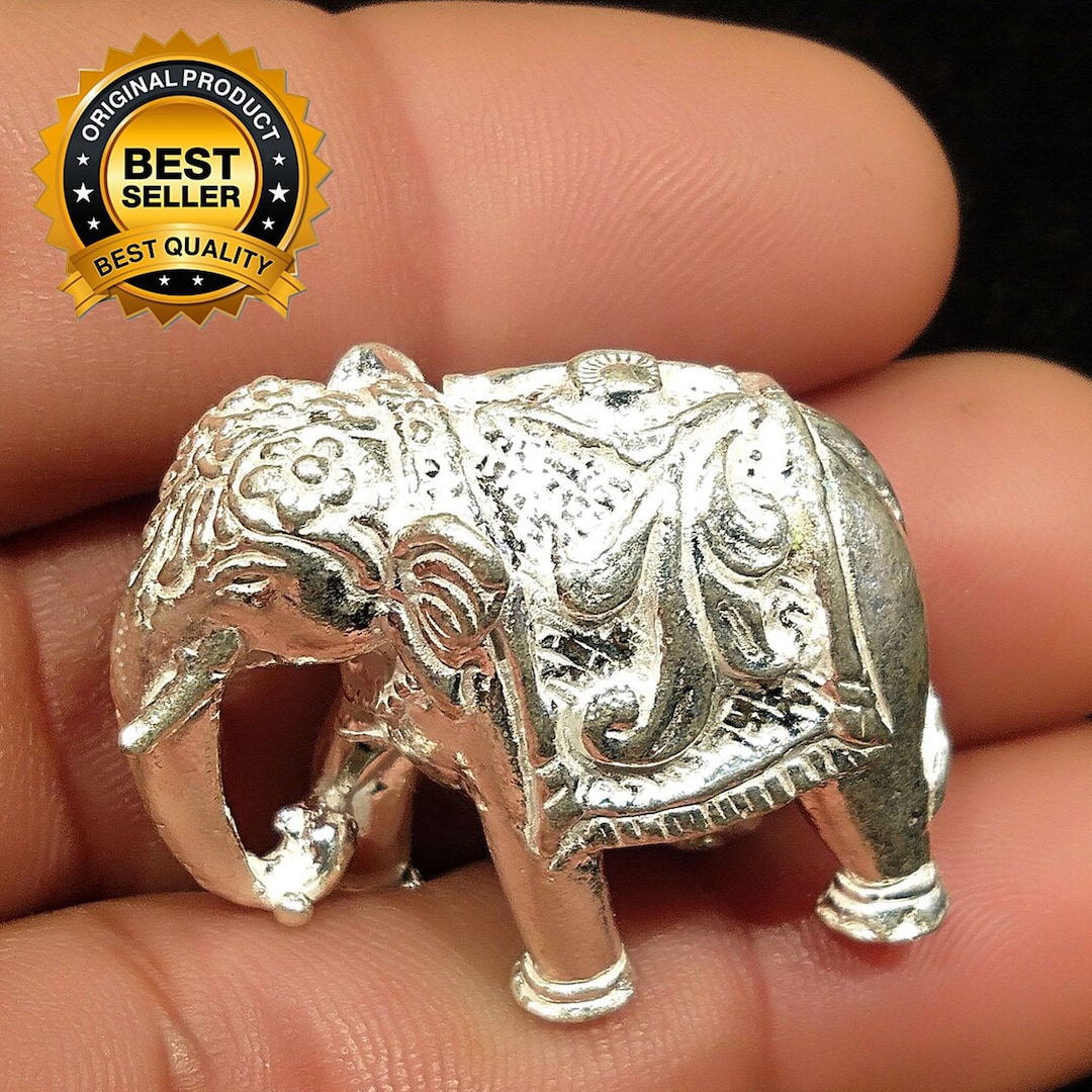 Solid Silver Elephant Statue, Elephant Article, Silver Elephant, Silver ...