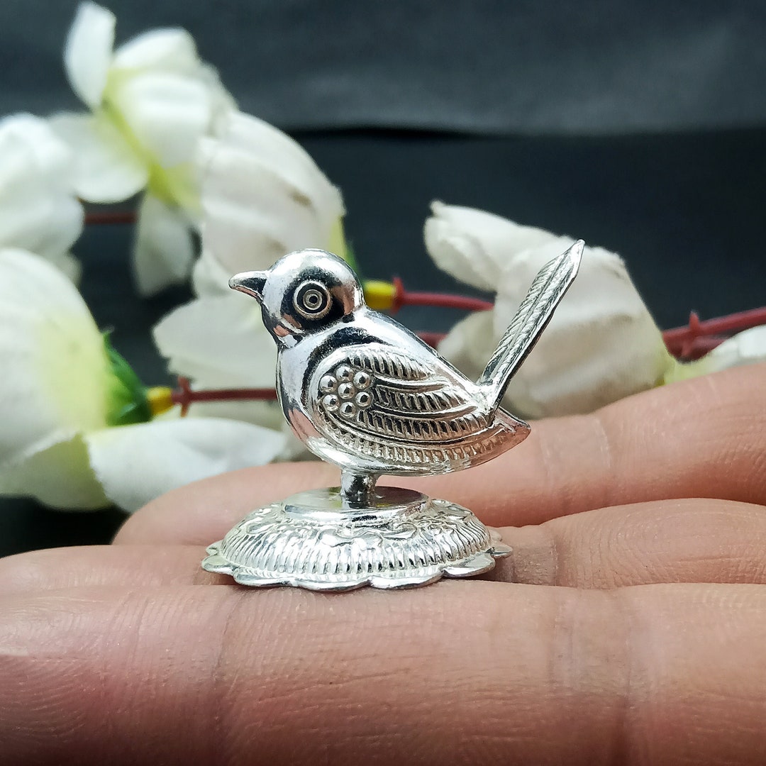 Silver Sparrow Statue, Silver Bird Idols, Ornaments Sculptures ...