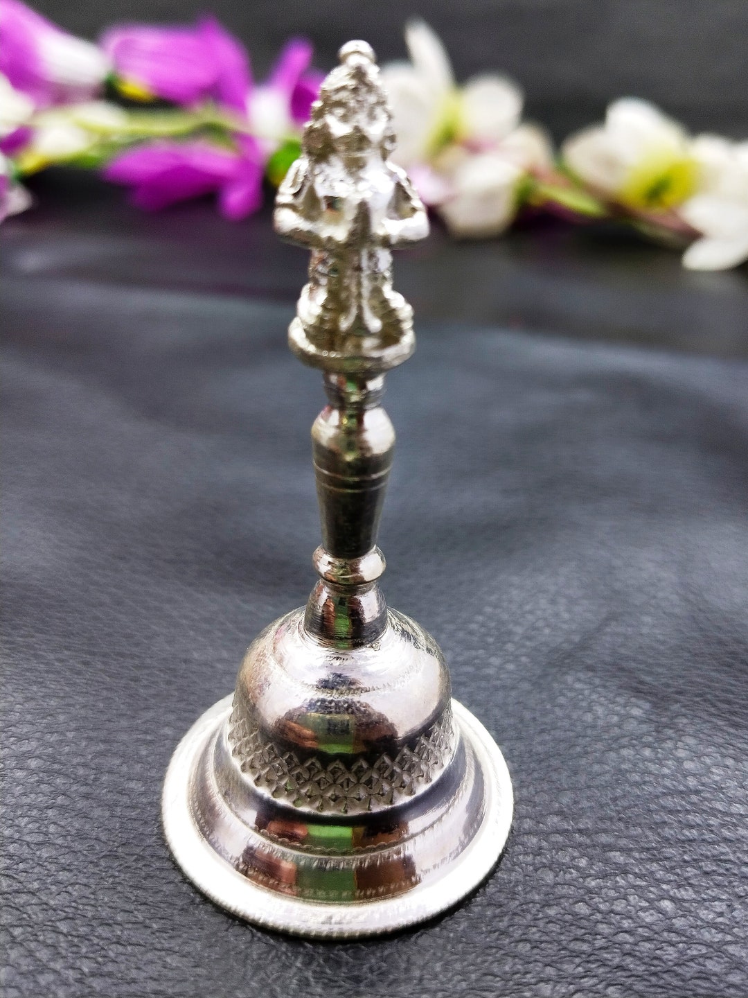 Hanuman Garud Bell in Silver Bell for Pooja Hand Held Double - Etsy