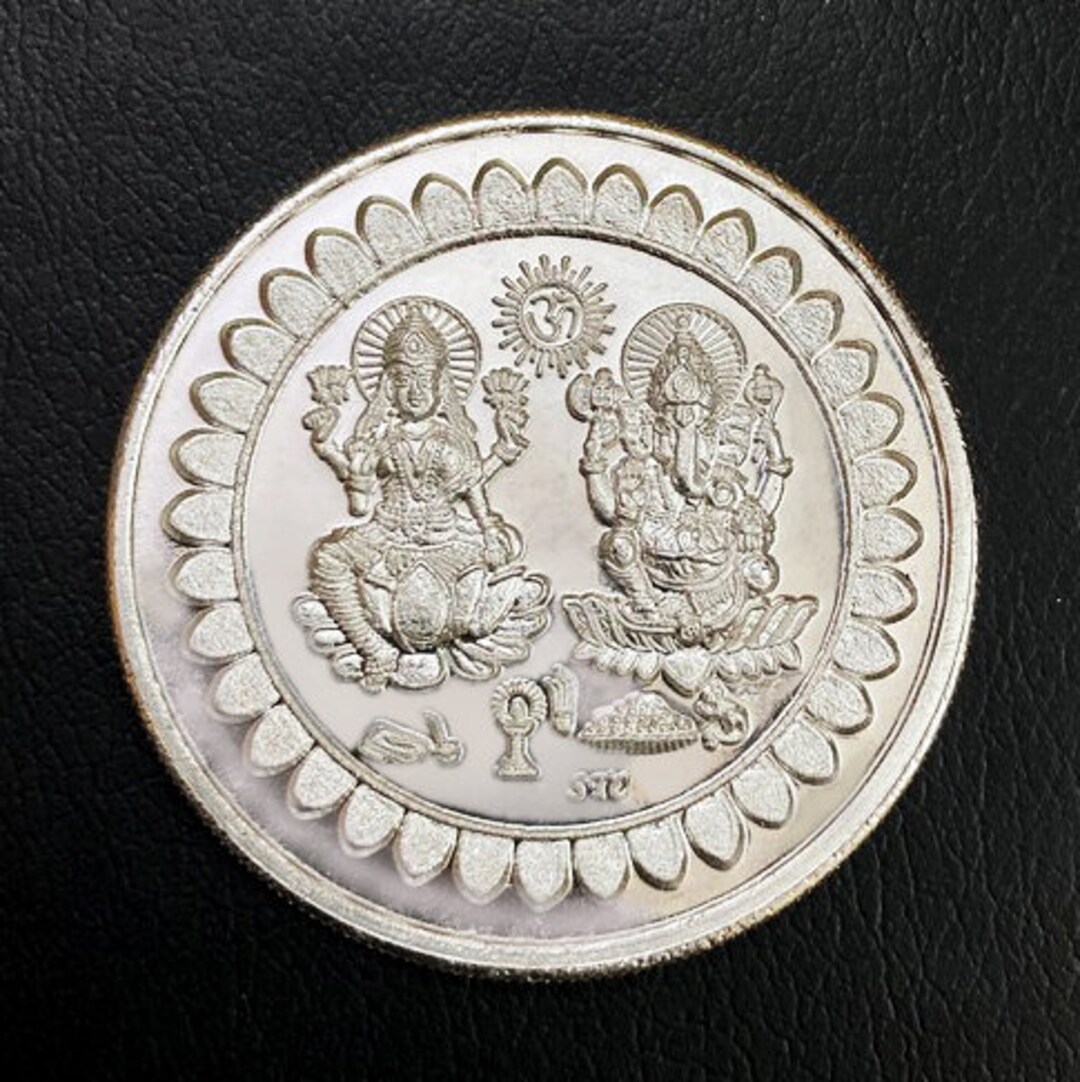 100grams Pure Silver Coin 99.90 God Print Silver Coin, Laxmi Coin for ...