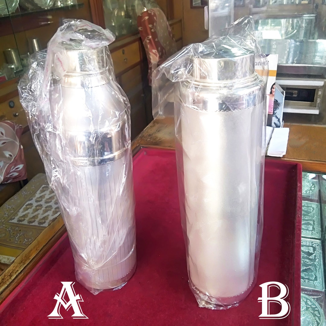 Pure Silver Water Bottle, Handmade Bottle, Drinking Water Silver Bottle ...