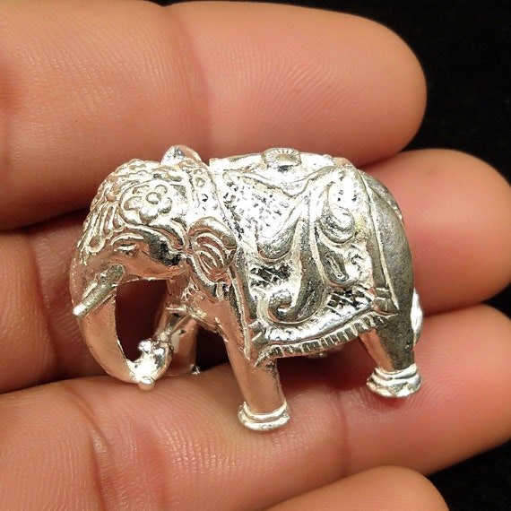Solid Silver Elephant Statue Elephant Article Silver - Etsy