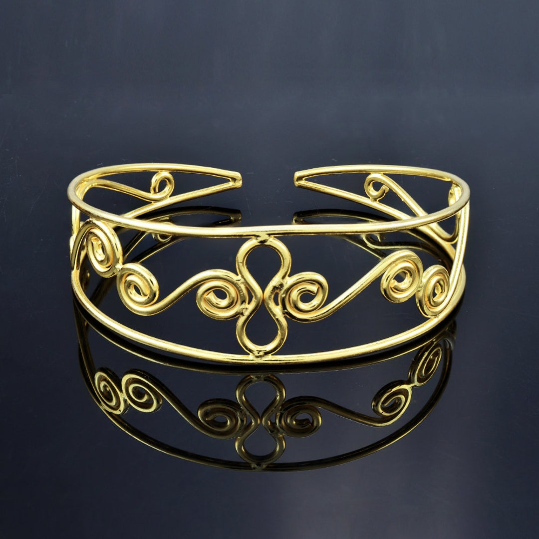 Handmade Brass Cuff Bangle, Designer Adjustable Cuff Bracelet, Artisan ...