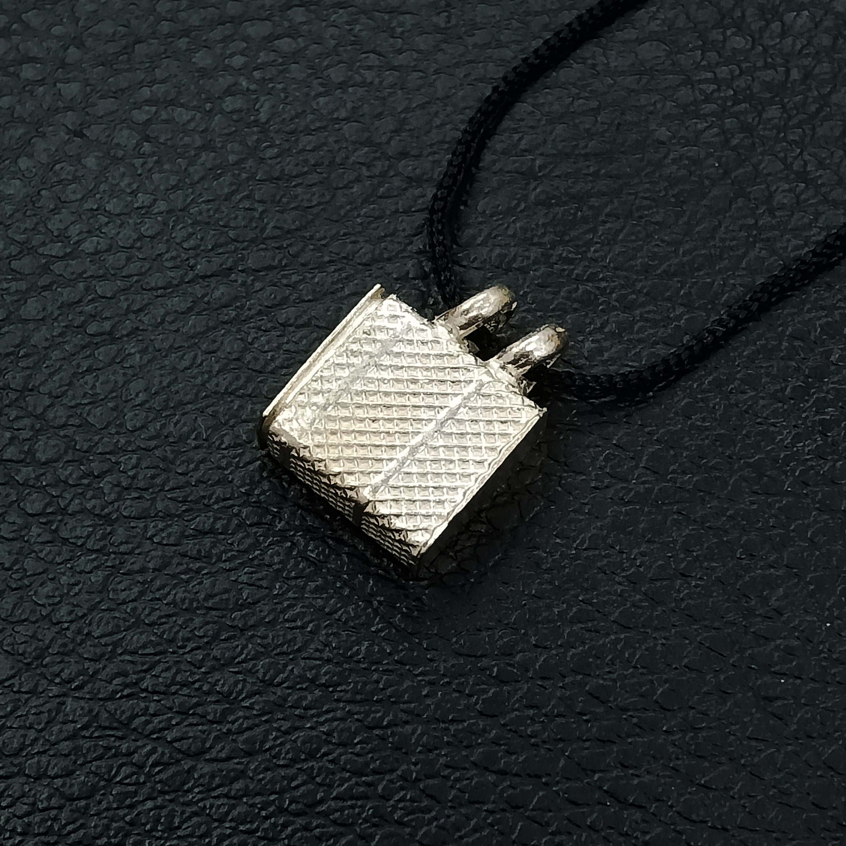 Silver Taweez With Black Thread Handmade Square Shape Amulet - Etsy