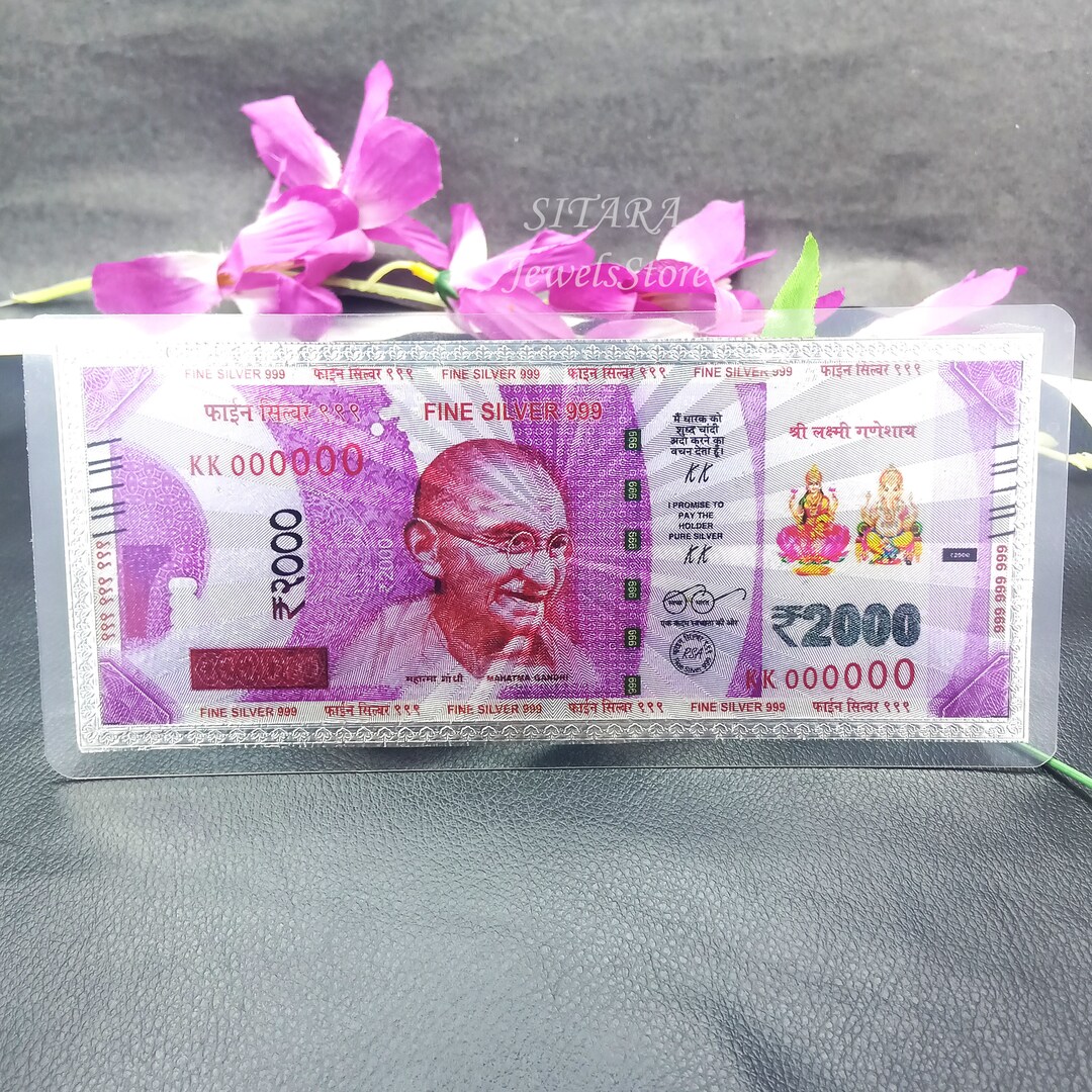 India 2000 Rupees 999 Fine Silver Note for Gifting indian - Etsy