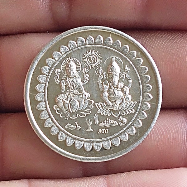 Ganesha Lakshmi Silver Coin - Etsy