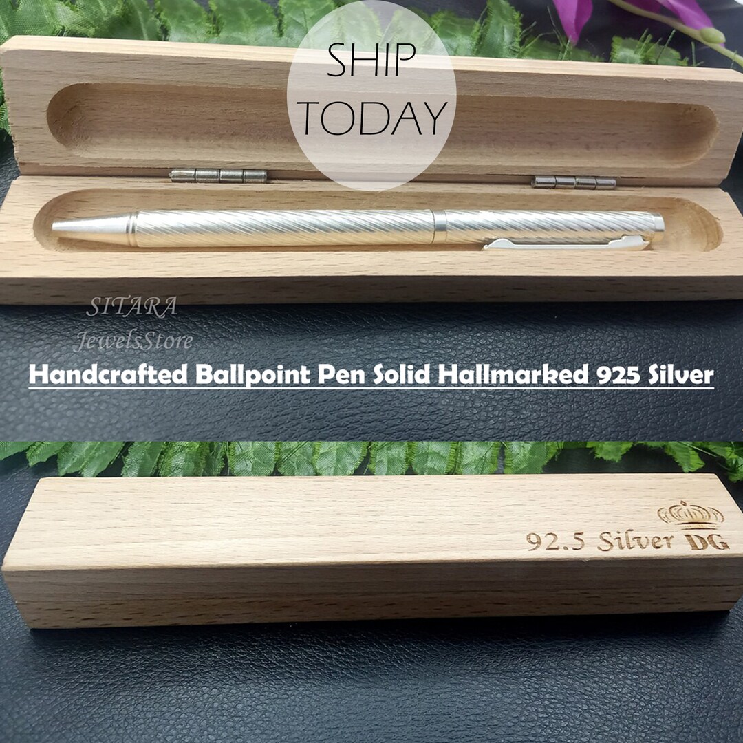 Ballpoint Pen Solid Sterling Silver Hallmarked 925 Personalized Gift ...