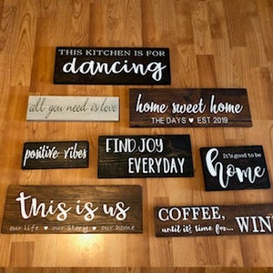 Custom Quote Wood Sign, Customizable Wood Sign, Positive Vibes, Home ...