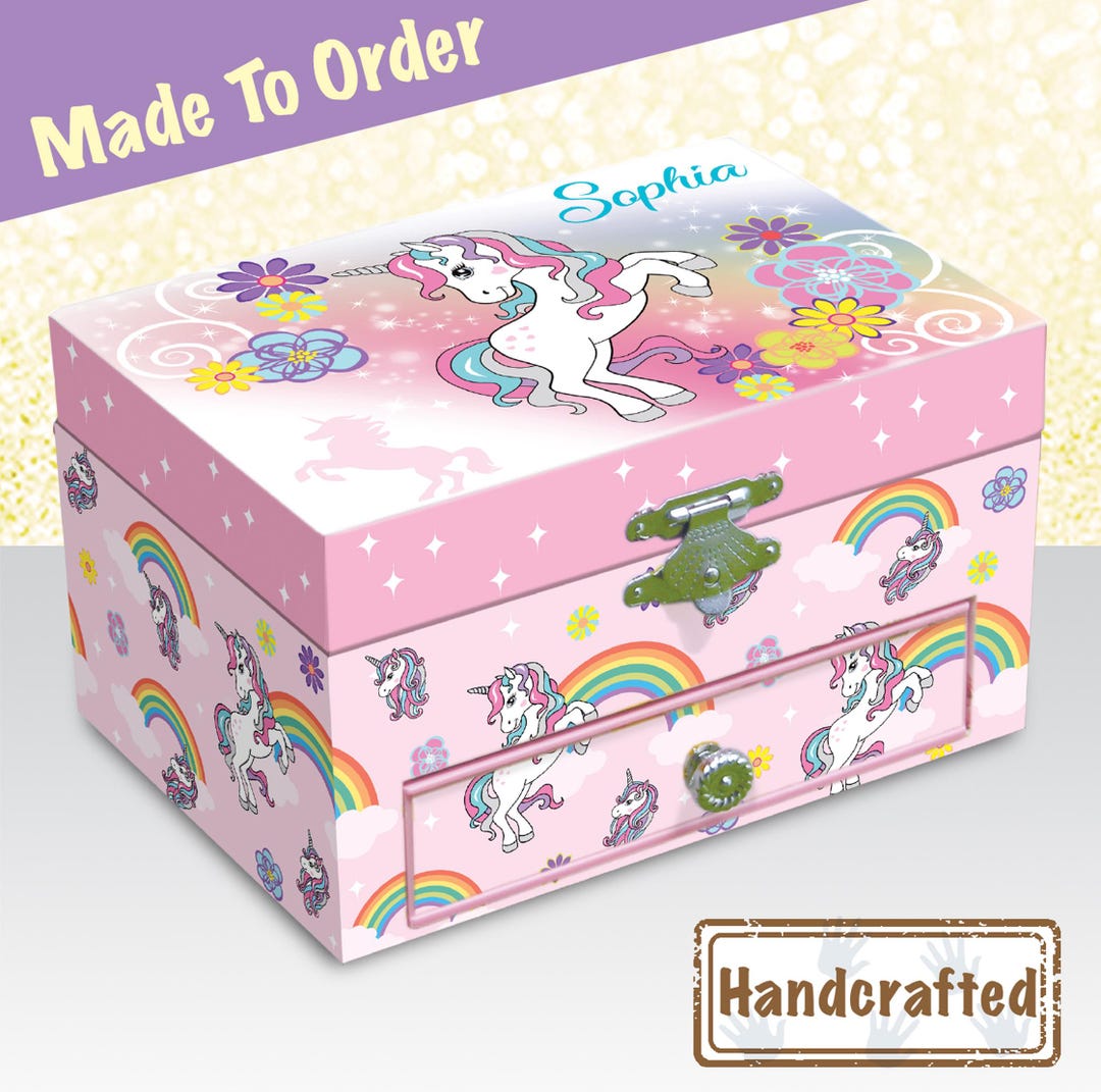 Personalized Music Box, Personalized Unicorn Music Box, Ballerina Music ...