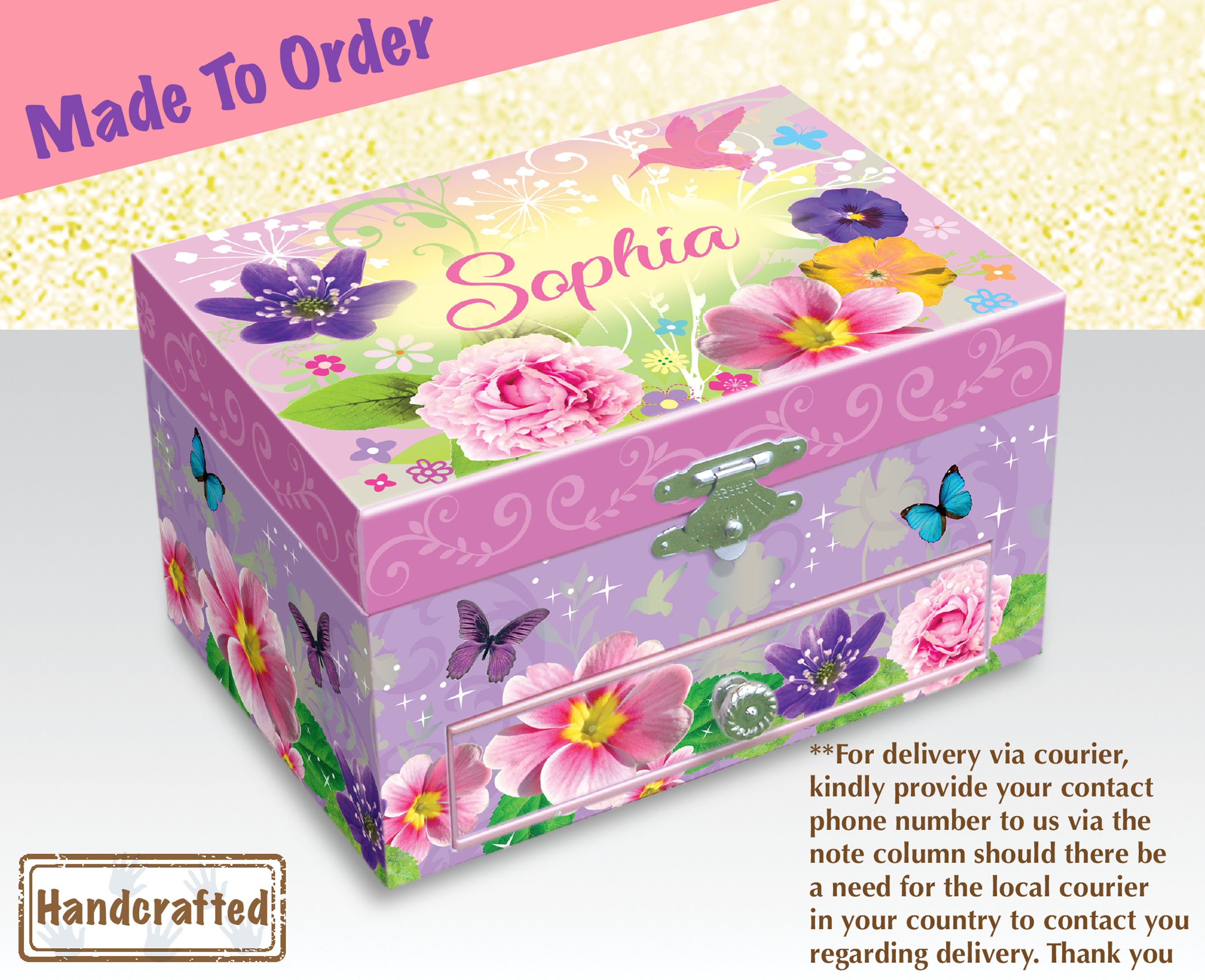 Personalized Musical Jewelry Box, Ballerina Musical Box, Gift for Girl ...