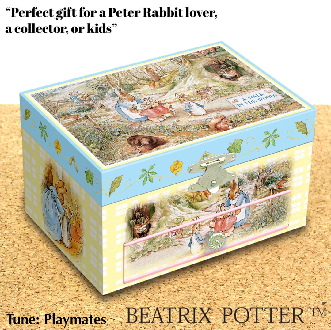 Peter Rabbit Music Box, Peter Rabbit Music Jewelry Box, Vintage Music ...