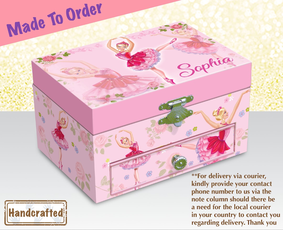 Personalized Musical Jewelry Box, Ballerina Musical Box, Gift for Girl ...