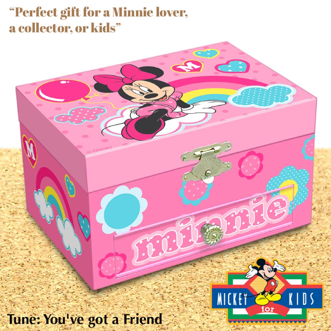 Minnie Mouse Music Box, Disney Minnie Music Box, Vintage Music Box ...