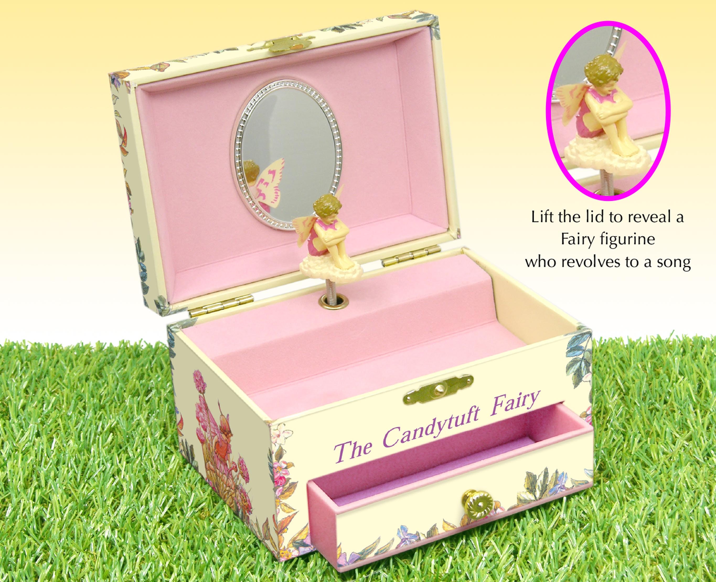 Musical Jewelry Box Flower Fairies, Vintage Musical Jewelry Box ...