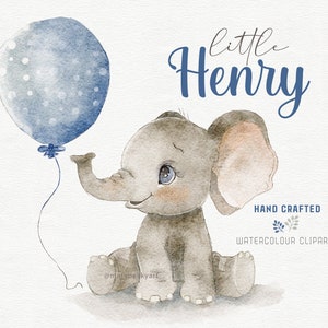Watercolor Little Baby Elephant PNG - Hand Painted Elephant Clipart ...