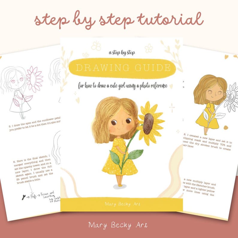 Girl Drawing Guide, Children's Book Style, Procreate Tutorial (PDF ...