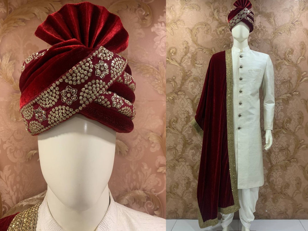 Groom Stole Pagadi Safa Pagri Groom Pagri Groom Dupatta Wedding Safa ...