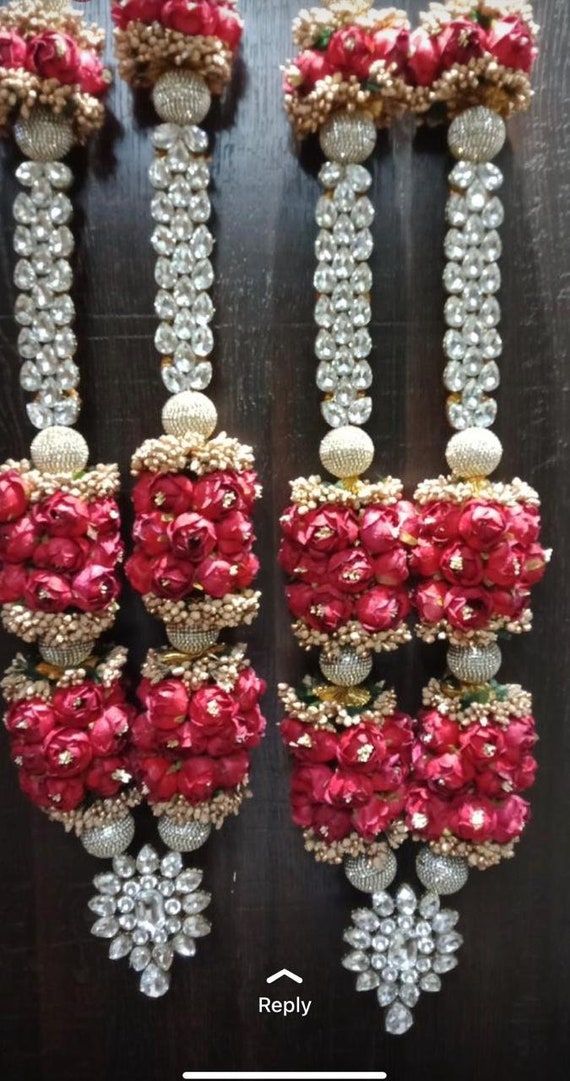 Golden & White Pearl Miljaimala Mala puja Mala Wedding - Etsy