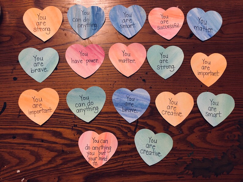 Affirmation Hearts - Etsy