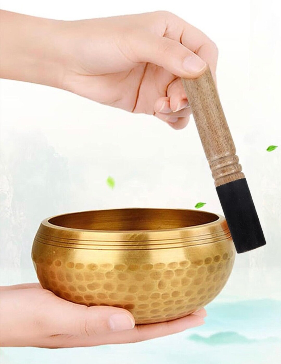 5 Inch Hand Hammered Tibetan Singing Bowl Set Great Use for Meditation ...