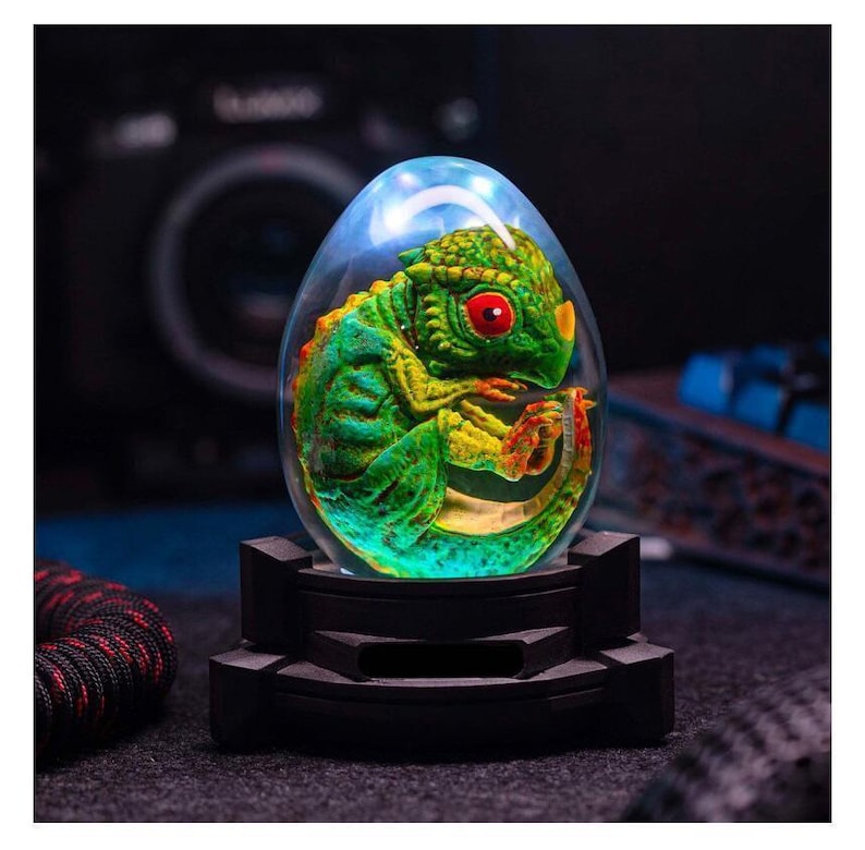 Dinosaur Resin Lamp Egg, Custom Epoxy Resin Art Lamp, Custom Dinosaur ...
