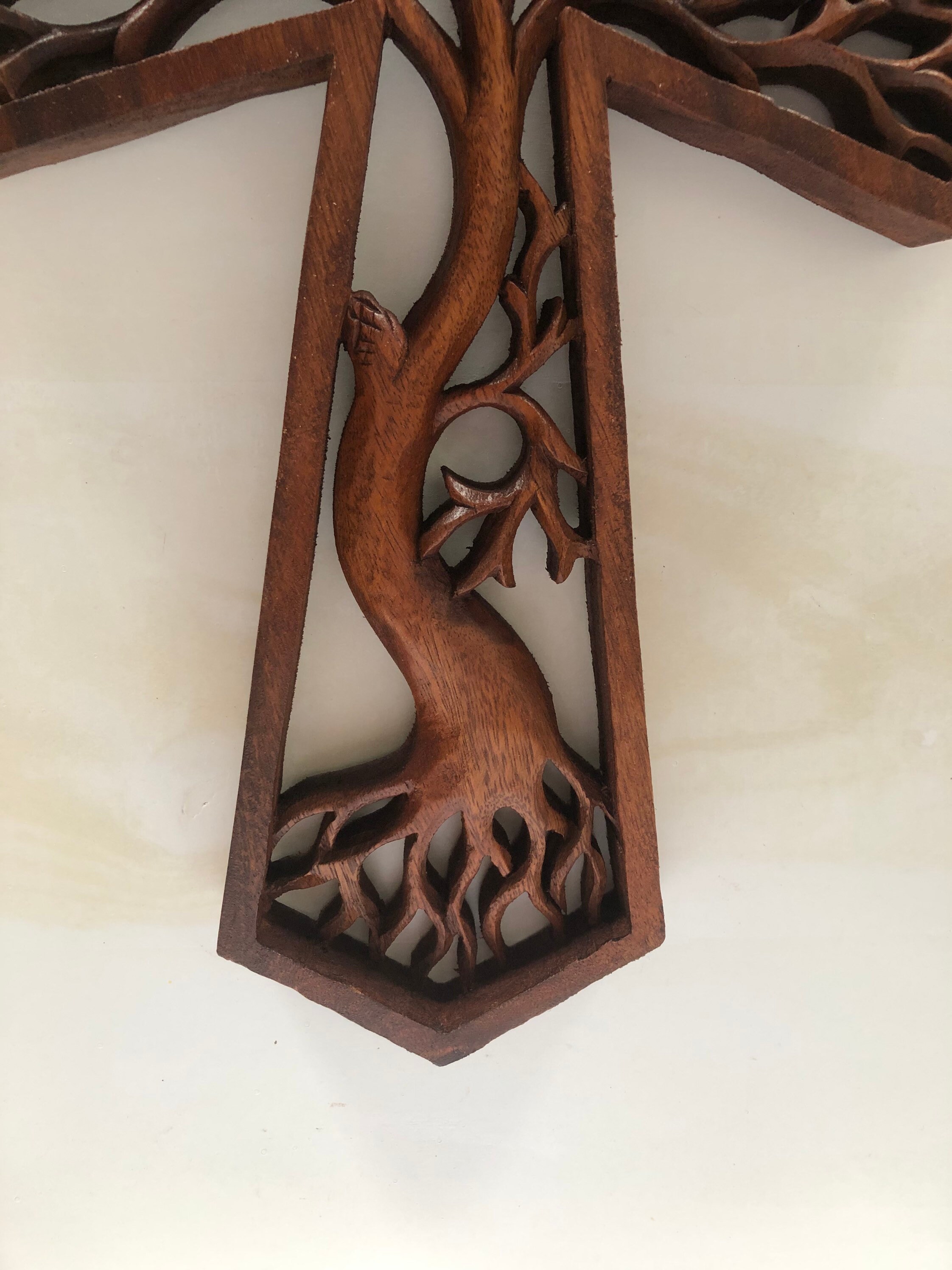 Tree of Life Christian Cross Hand Carved Crosswood - Etsy